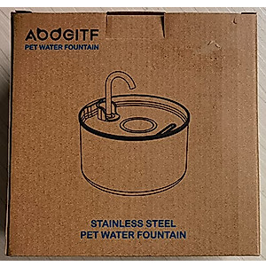 AOOGITF Cat Water Fountain, 304 Stainless Steel Pet Water Fountain, 24/7 Keep The Water Fresh, 74oz Capacity, Ultra-Quiet, No Sputter, Compact, Easy Cleaning, Suit for Pets