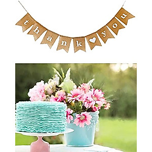 Shimmer Anna Shine Thank You Burlap Banner for Wedding Decorations Baby Shower Bridal Shower Baptism Birthday Party Supplies Photo Prop