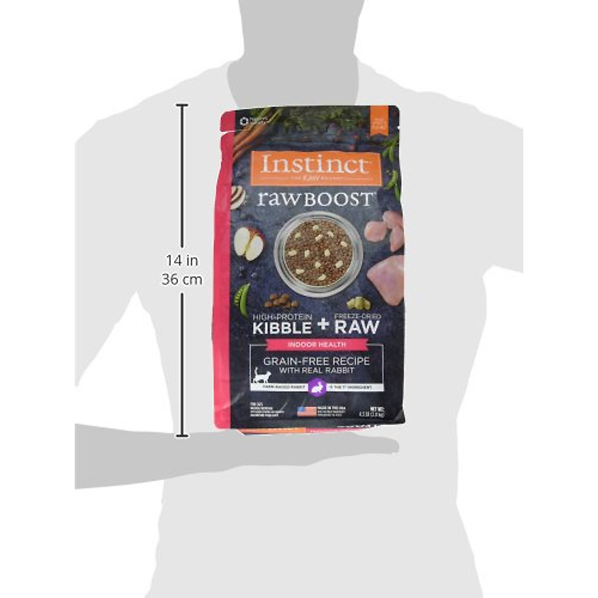 Instinct Raw Boost Indoor Health Grain Free Recipe with Real Rabbit Natural Dry Cat Food, 4.5 lb. Bag