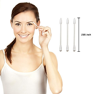 800pcs Cotton Swabs, Double Tipped Cotton Buds with Paper Stick, 4 Packs of 200 Pieces, Pointed Shape