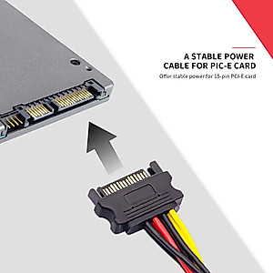 DaFuRui 4pcs SATA Power Splitter Cable,15 Pin Male to 15 Pin Dual Female Power Cable 8 Inches