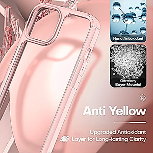 TAURI [5 in 1 Designed for iPhone 13 Case, [Not-Yellowing] with 2X Tempered Glass Screen Protector + 2X Camera Lens Protector [Military-Grade Drop Protection] Shockproof Slim 6.1 Inch Pink…、