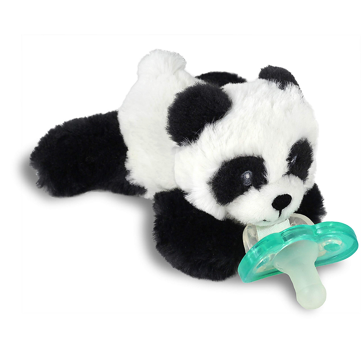 RaZbaby JollyPop Pacifier, Holder w/ Detachable Baby Pacifier, Stuffed Animal RaZbuddy, All Ages 0M+, 100% Medical Grade USA Made Silicone Pacifier, Machine Washable, Textured & Easy to Hold – Panda