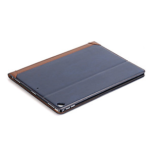 iPad Pro 1st 2nd (12.9'') Case, DMaos Vintage Book Synthetic Leather Stand Folio Smart Cover, Auto Sleep/Wake, Business Document Card Holder - Blue