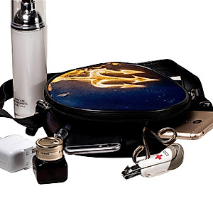 Sea Fire Trident Crossbody Bag for Women Circle Purse Shoulder Handbag Wallet Crossbody Purse Bag