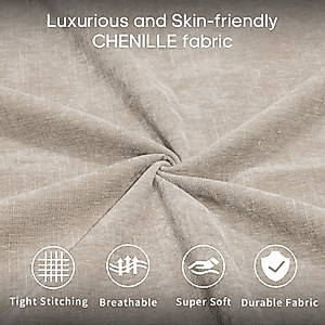 LLappuil 8 Seater Modular Sectional Sofa Deep Seat 114 Inch Large Chenille Sectional Couches for Living Room with Reversible Ottoman, Adjustable Armrest Backrest, Khaki