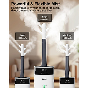 LACIDOLL Humidifier Large Room 5.3Gal/20L - Cool and Warm Mist Humidifiers for Home 3000 sq ft, Air Humidifiers for Bedroom with Diffuser&Extended Tube, Whole House Humidifiers for Nursery Baby Plants