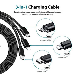 Replacement 3-in-1 Wall Charger Charging Cable Power Cord for Beats by Dr Dre Solo Pro 3 2, Studio 3 2, Studio 1/Buds, Powerbeats Pro 3 2 1, Fit Pro, Flex, Beats X Headphones, Pill+ Plus 2.0 Speakers