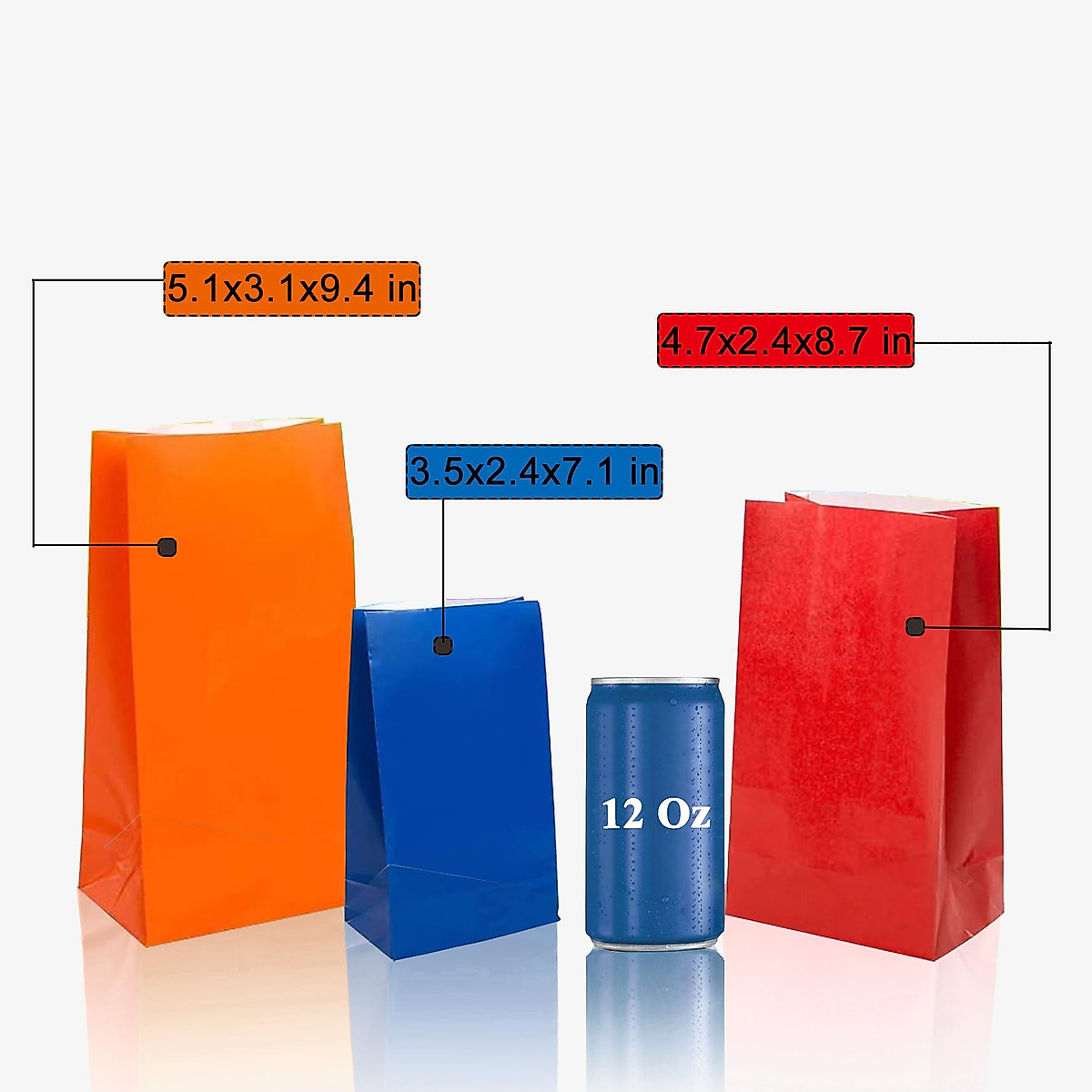 KEYYOOMY Small Paper Bags 24 CT Black Printed Party Favor Bags for Wedding Shower Kid's Birthday Party(9.4x 5.1x 3.1 in)