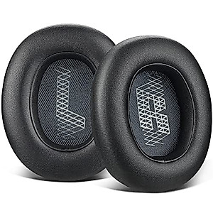 SOULWIT Replacement Ear Pads for JBL E65 (E65BT E65BTNC)/Live 650 (650NC 650BTNC)/Live 660 (660NC 660BTNC)/Duet NC Over-Ear Headphones, Earpads Cushions with Softer Leather (Black)