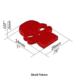 LITKO Skulls | Wound | Casualty | Death | Board Game | Role Play Game | Miniature Wargames | Compatible with Dungeons & Dragons, 40K | Pack of 10 (Red)