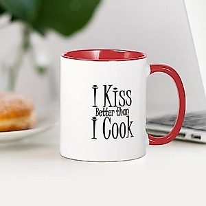 CafePress I Kiss Better Than I Cook Mug Ceramic Coffee Mug, Tea Cup 11 oz