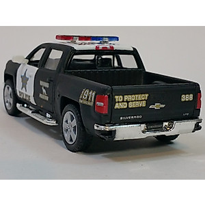KiNSMART 2014 Chevrolet Silverado LTZ Crew Cab 4x4 1:46 Scale 5 Inch Diecast Metal Model Pick-up Interceptor Truck Police K9 Unit