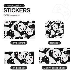 Cute Panda Switch Skin Sticker Full Wrap Cover Decal Protective Film Sticker for Switch
