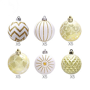 🍀 AIUSD Clearance 🍀, Hanging Balls 30Pcs Christmas Balls Baubles Party Xmas Tree Decorations Hanging Ornament Decor Christmas Balls Christmas New Year Decoration