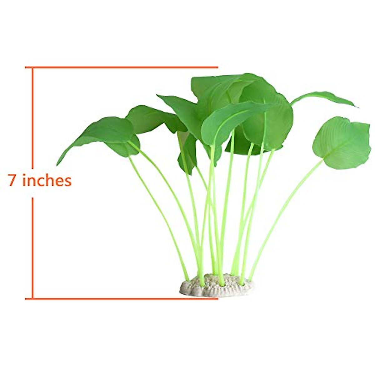 Smarlin Artificial Fish Tank Plants, Plastic Aquarium Plants, 2 Pack, 7 inches High, Realistic & Non-Toxic & Safe for All Fishes (Dark Green)