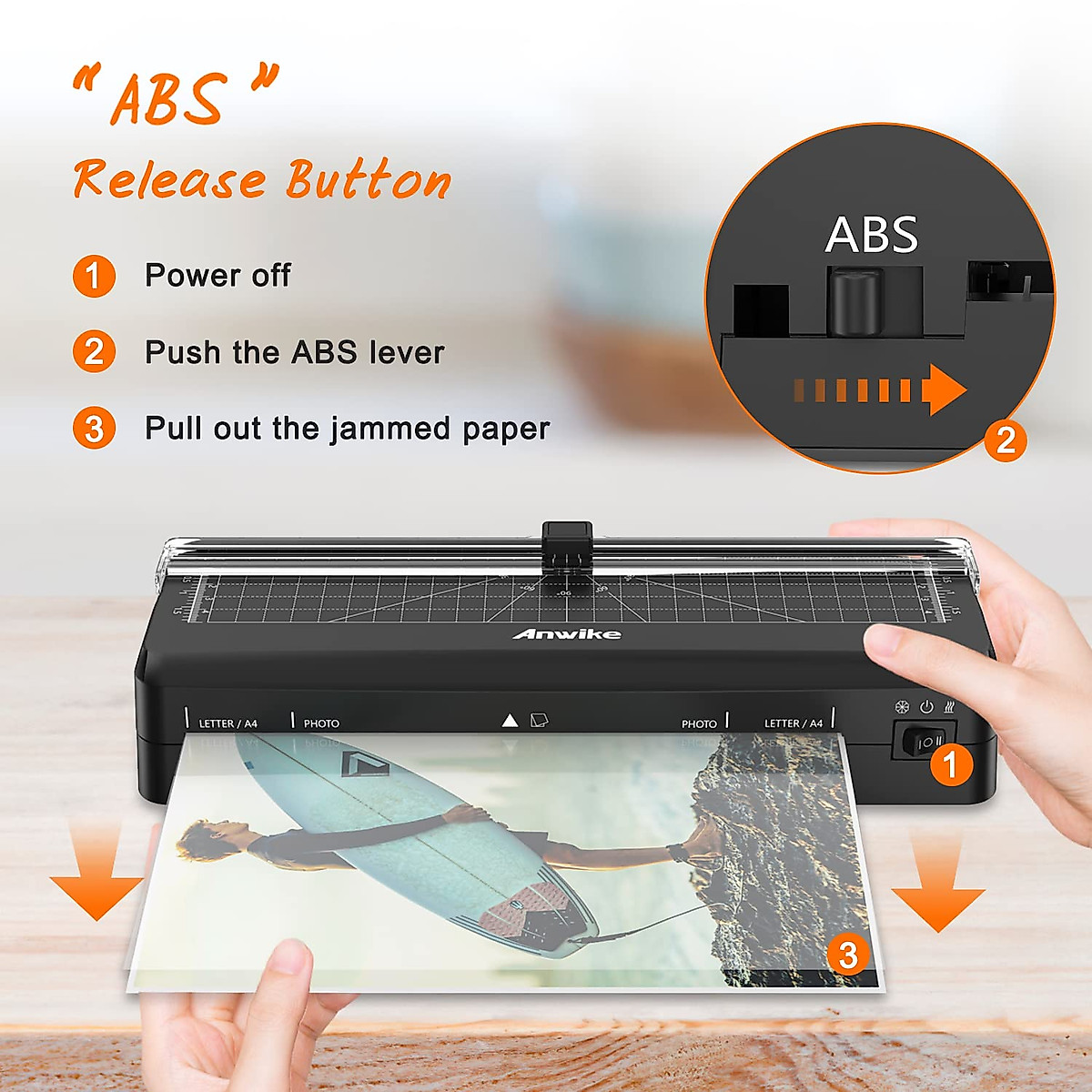 ANWIKE Laminator Machine, Laminate up to 9-Inch A4 Paper with 20 Thermal Laminating Pouches Sheets Trimmer and Corner Rounder for Home Office School Use, 90s Fast Warm-up