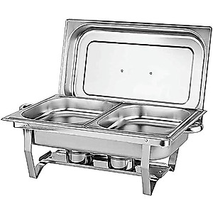 Chafing Dishes Chafing Dish Buffet Set, Food Warmers Server Warming Tray Round Rectangular Chafers, Stainless Steel Square Chafer, Round Food Warmer Chafing For Catering Warmer Chafer Set, Energy Effi
