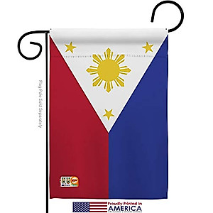 Philippines Garden Flag Set Wall Hanger Regional Nationality Nation International World Country Particular Area Small Decorative Gift Yard House Banner Made in USA 13 X 18.5