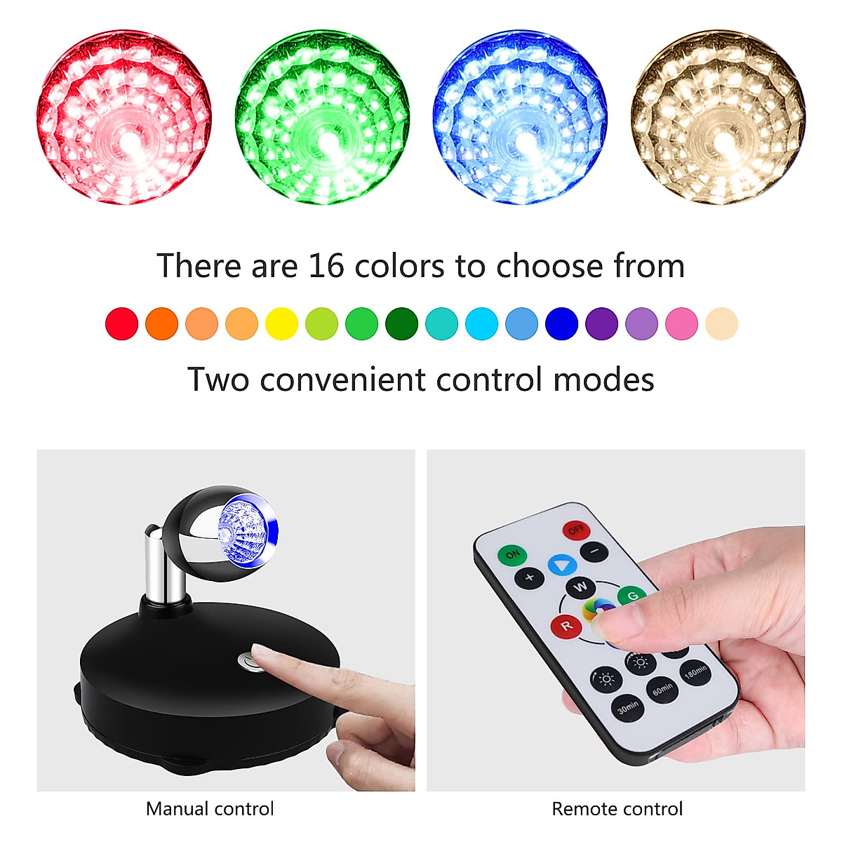 LEASTYLE Spotlight Battery Operated Spot Light Up Lights Indoor Mini Accent Lights Dimmable Art Lights LED Spotlights Wall Light for Christmas, Halloween Pumpkin