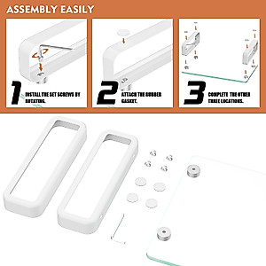 Hemudu Clear Computer Monitor Stand Riser Multi Media Desktop Stand for Flat Screen LCD LED TV, Laptop/Notebook, with Tempered Glass and Metal Legs, HD02T-001