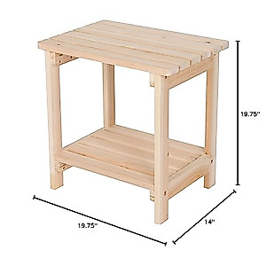 Shine Company 4104N Providence Rectangular Adirondack Outdoor Side Table – Natural