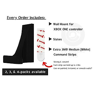 3d Lasers Lab [3 Pack] Holder Stand for XBOX ONE/Elite/Series X & S Controllers | Mount Anywhere with No Wall Damage | Organize Your Gaming Space | Anti-Slip Hangers (Black, 3)