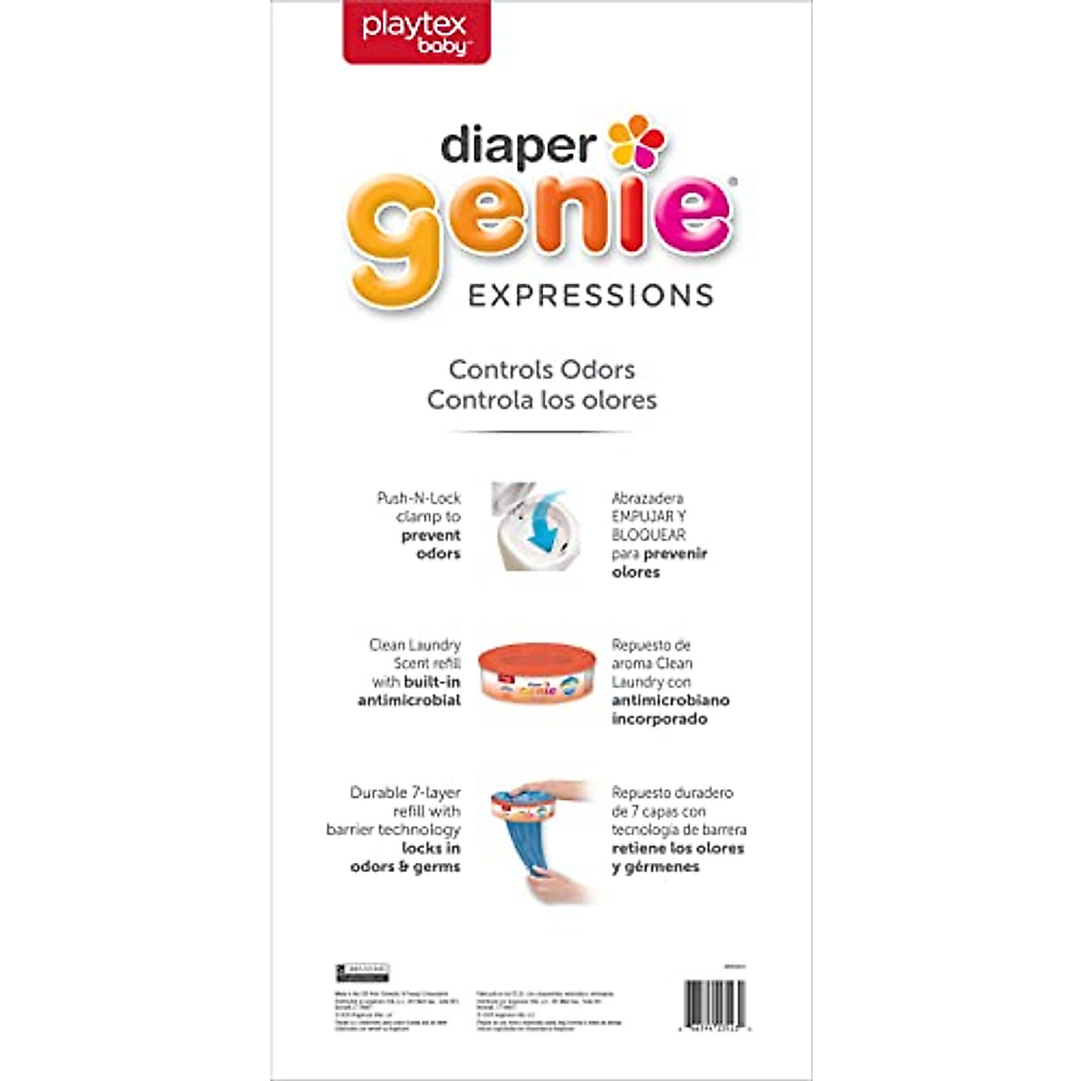 Diaper Genie Expressions Pail | Odor-Controlling Baby Diaper Disposal System | Includes Diaper Pail and 1 Starter Refill Bag