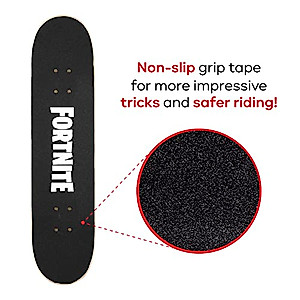 Fortnite 31" Skateboard - Cruiser Skateboard with Printed Graphic Grip Tape, ABEC-5 Bearings, Durable Deck & Smooth Wheels