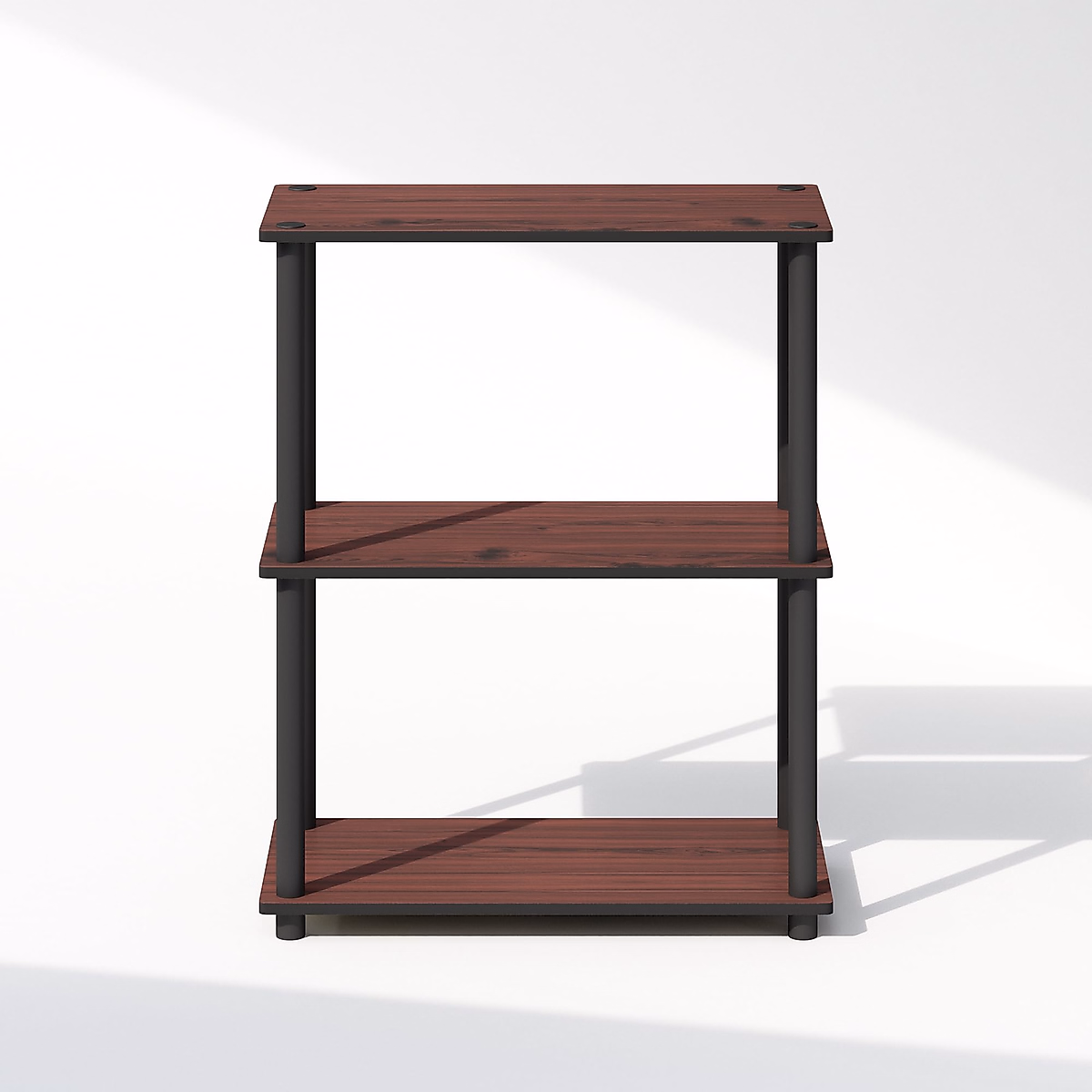 Furinno Turn-N-Tube 3-Tier Multipurpose Compact Bookcase, Dark Cherry
