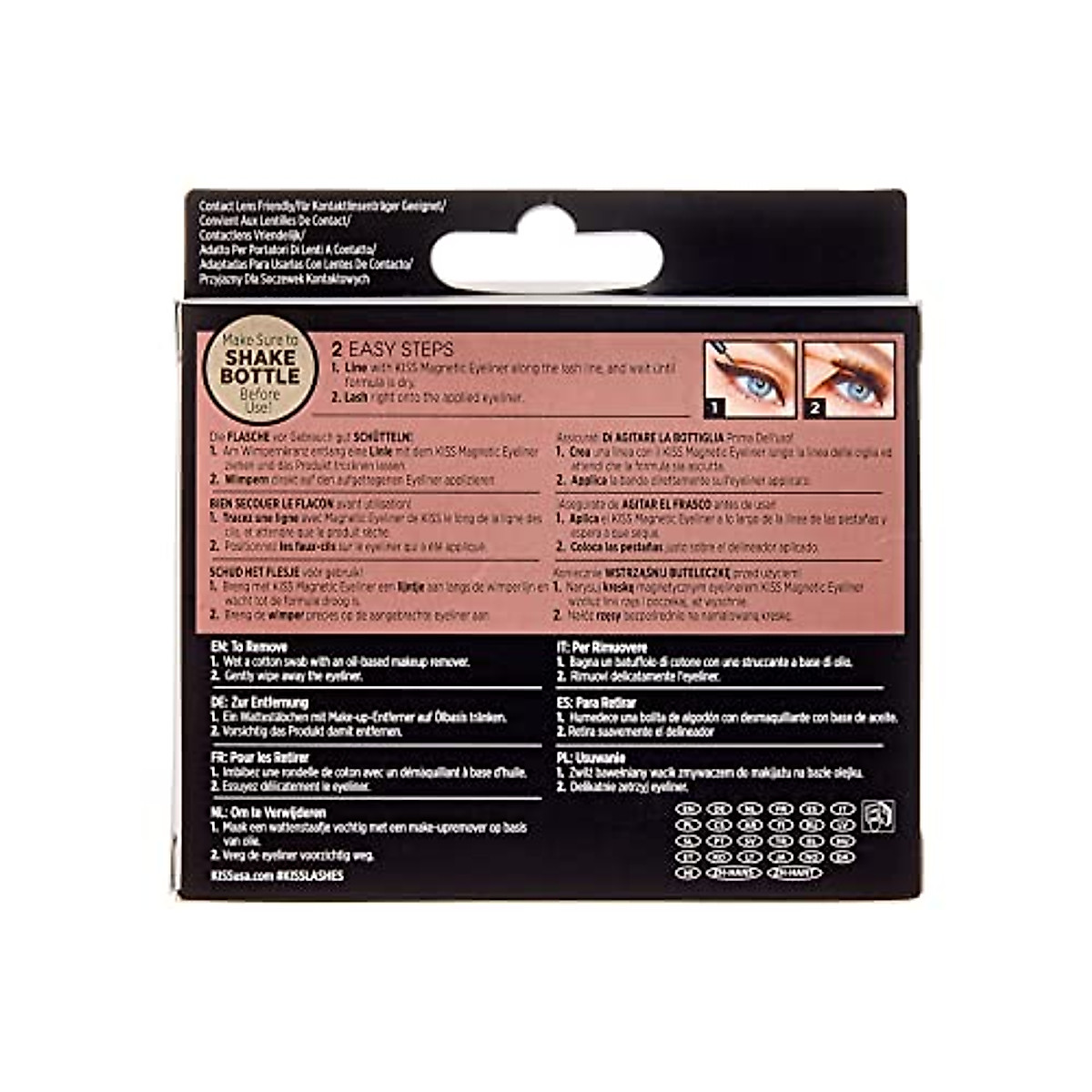 KISS Magnetic Lashes, Crowd Pleaser, 1 Pair of Synthetic False Eyelashes With 5 Double Strength Magnets, Wind Resistant, Dermatologist Tested Fake Lashes Last Up To 16 Hours, Reusable Up To 15 Times