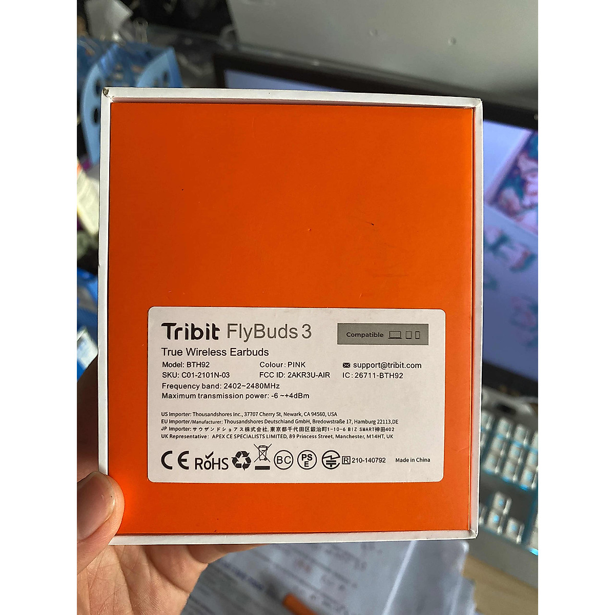 Tribit Earbuds, 150H Playtime IPX8 Bluetooth5.2 Deep Bass Bluetooth Earbuds Touch Control Headphones with Mic Earphone in-Ear Wireless Earbuds for iPhone Android Flybuds 3 Pink, Bluetooth Headphones