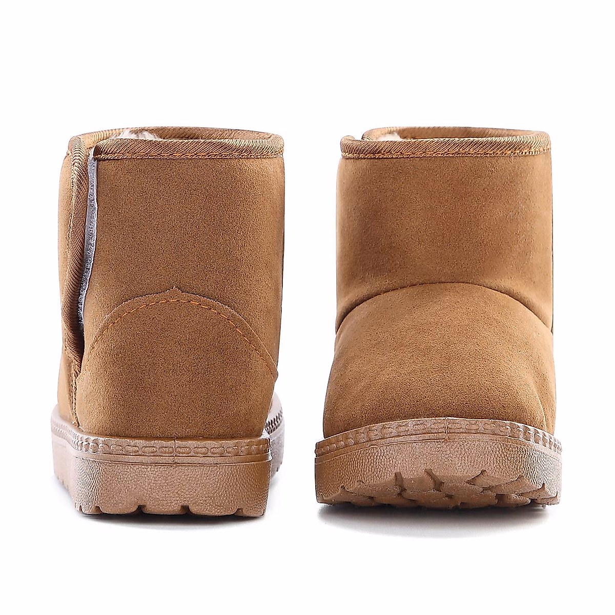 KDHAO Girls Boys Warm Winter Boots Kids Outdoor Snow Boots(5.5 M US Toddler, Brown(New))