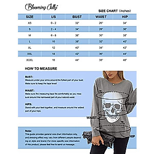 Blooming Jelly Women's Skeleton Hoodie Skull Graphic Hoodies Long Sleeve Top Pullover Oversized Sweatshirt（X-Large,Grey-Hoodie）
