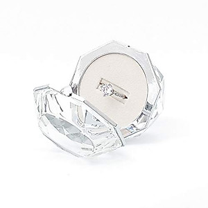 Wislist crystal ring box holder for Diamond Ring Jewelry Velvet Holder Chest Organizer Earrings Coin Jewelry Presentation Box Case for Proposal Engagement Wedding Ceremony Birthday Gift