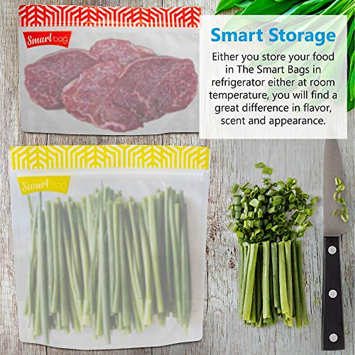 Reusable Food Storage Bags - Perfect for Freezer - Seal Produce, Snacks, Sandwiches, Lunch, Leftovers and More - Multipack Set Includes Gallon, 2 Quart, and 1 Quart Stand Up, Lay Flat Bags