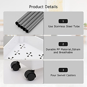 Generic Slim Rolling Storage Cart for Laundry Room Organization, 4 Tier Assemble Mobile Shelving Unit with Wheels Rolling Utility Cart Storage Rack for Kitchen