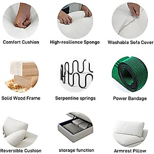 Cloud Modular Sectional Sofa with Storage Ottoman,120" L Shaped Sectional Couches for Living Room,Down Filled Comfort Minimalist Deep Sofa Couches for Office Apartment (White, 3 Seater+1 Ottoman)