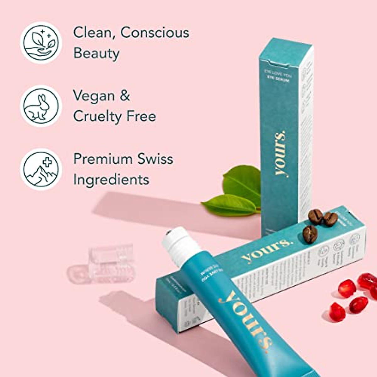 Yours Skincare Eye Serum with Caffeine and Antioxidants | Hydrates & Brightens Under Eye Area | Restores Skin Firmness and Reduces Fine Lines, Dark Circles and Puffiness - 15ml