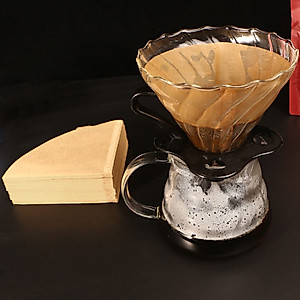 V60 Filter 02, Cone Coffee Filters #2, Size 02 Pour Over Filters Compatible with V60 Dripper and Coffee Maker, 1-4 Cups, 100 Count, Natural Unbleached