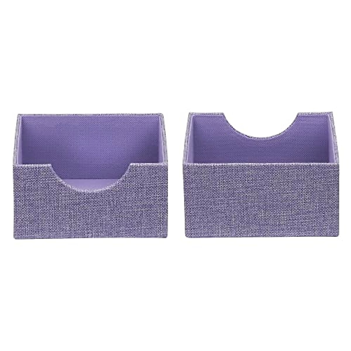 Household Essentials 2-Pack of Drawer Organizers, Sturdy Chipboard Wrapped In Soft Polyester Fabric, Stylish and Functional Storage Solution, 3” H x 6” W x 6” D, Iris