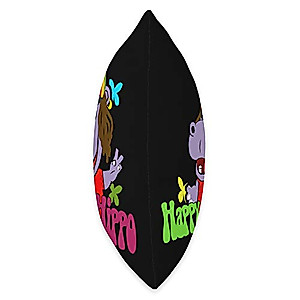 Happy Hippie Hippo Gifts for Hippie Lover Funny Hippie Hippo 90s 80s Throw Pillow, 16x16, Multicolor