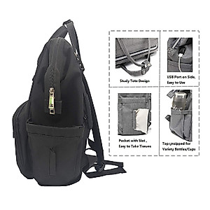 Diaper Bag Backpack, Large Baby Diaper Backpack Travel Diaper Bags with USB Charging Port