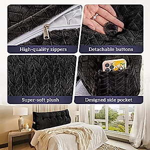 TerriTrophy Triangular Wedge Headboard Pillow Large Bolster Bed Rest Reading Pillow Backrest Positioning Support Bolster Cushion with Removable Cover