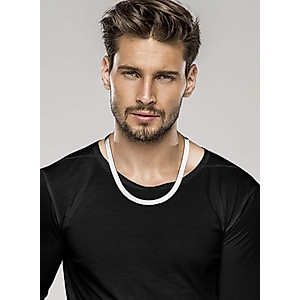 Miabella Solid 925 Sterling Silver Italian 10mm Wide Herringbone Chain Necklace for Women Men | Made in Italy (Length 22 Inches)