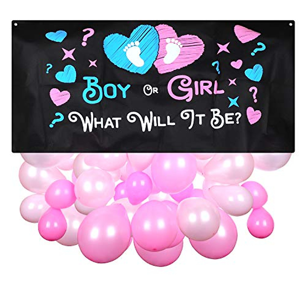Gender Reveal Balloon Bag Drop | Boy or Girl What Will It Be | Confetti and Balloon Zipper Bag Drop | Gender Reveal Ideas | Ultimate Party Supplies