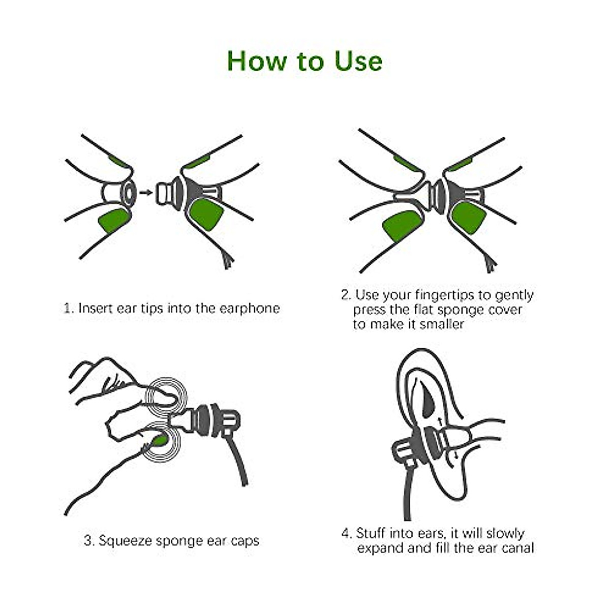 [6 Pairs] Foam Earbud Tips S M L for 5mm-7mm Earphone Anti-Slip Silicone Earbud Covers Memory Ear Bud Foam Rubber Tips Noise Cancelling in Ear Headphone Tips