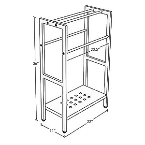 Asta Freestanding 4-Bar Towel Rack with Stainless Steel Towel Bars and Storage Shelf. Powder-Coated Metal Organizer with Adjustable TPR Levelers for Bath, Towels and Much More. B501 (Light Sage)