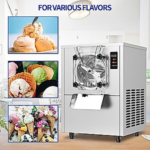 BZD Commercial Gelato Hard Ice Cream Machine - 1400W 4.3 to 5.3 Gallons Per Hour with LED Panel Auto Clean Perfect 110V Ice Cream Machine for Snack Bars Restaurants supermarket