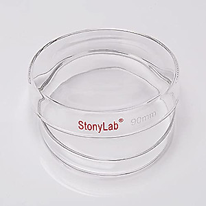 stonylab Glass Petri Dish, 90x20 mm Autoclavable Borosilicate Glass Cell Culture Dish Petri Dish with Clear Lid for Laboratory